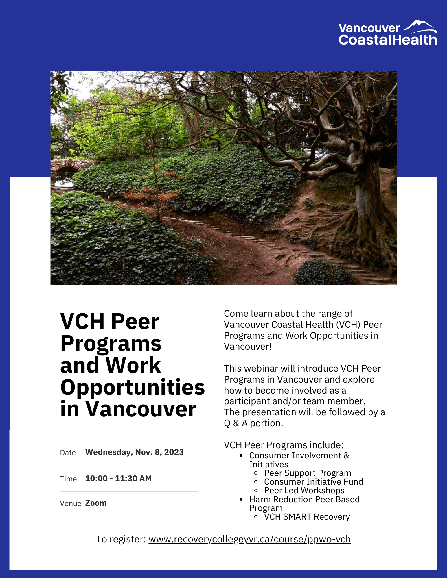 Free Info Session: VCH Peer Programs and Work Opportunities in ...